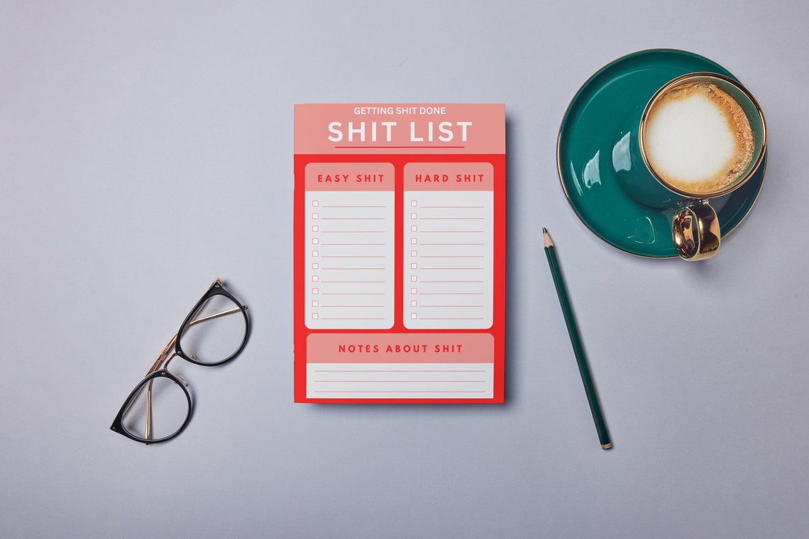 Getting Shit Done: Shit List Printable Checklist to Do List Humorous ...