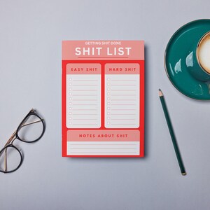 Getting Shit Done: Shit List Printable Checklist to Do List Humorous ...