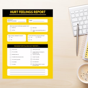 Hurt Feelings Report Digital Download | Funny Gift Humerous, Novelty ...