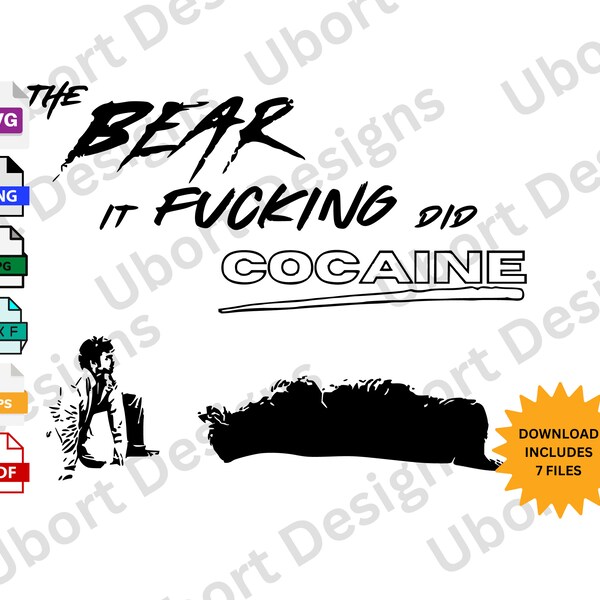 Cocaine Bear Svg - Etsy