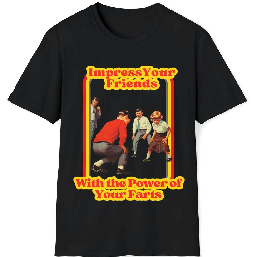 Funny Fart Power Graphic Tee - Retro Dark Humor T-shirt - Etsy