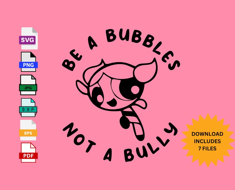 STOP BULLYING SVG, Png, Jpg, Pdf, Dxf, Eps. Cut Files for Pink Shirt ...