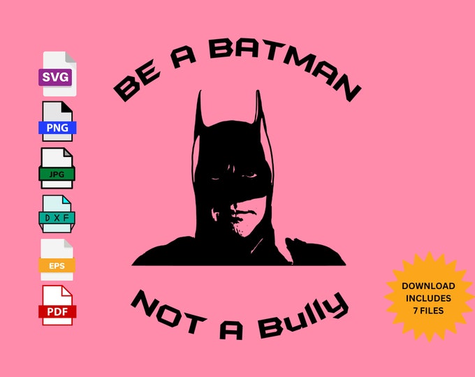 Stop Bullying SVG File, Anti-bullying PNG File, Digital File, Pink ...