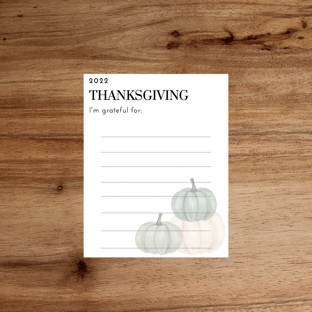 Thanksgiving Printable Thankful Worksheet What I'm - Etsy