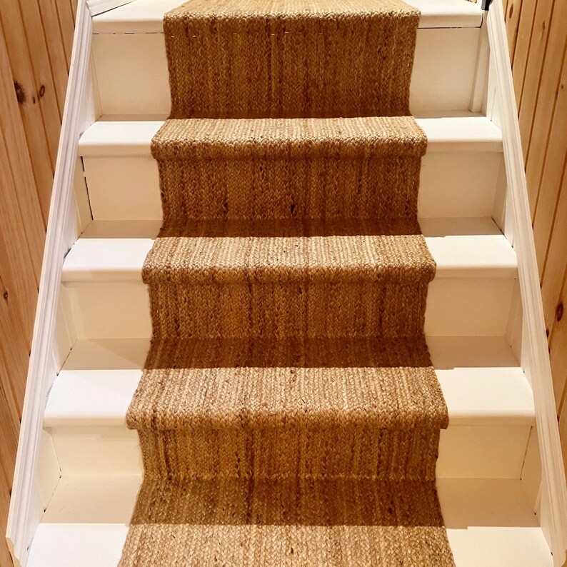 Jute Stairs Runner Natural Fiber Jute Runner Rug Vintage Style CUSTOM ...