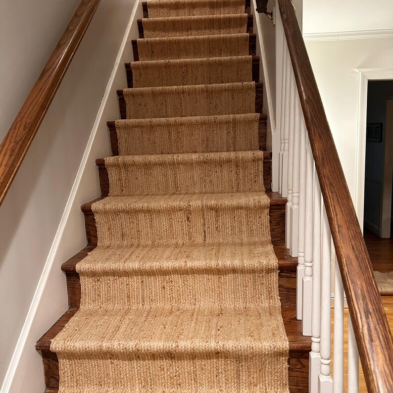 Jute Stairs Runner Natural Fiber Jute Runner Rug Vintage Style CUSTOM ...