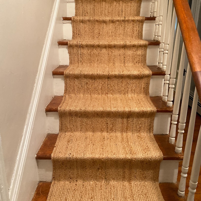 Jute Stairs Runner Natural Fiber Jute Runner Rug Vintage Style CUSTOM ...