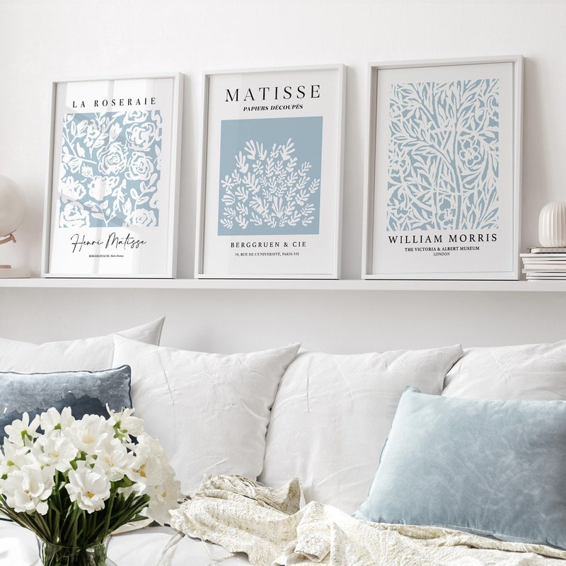 Botanical Blue Wall Decor - Etsy UK