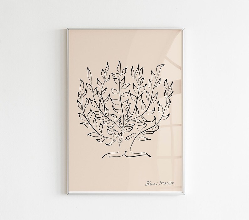 Matisse Poster, Exhibition Wall Art, Beige Modern Art, Neutral Home ...