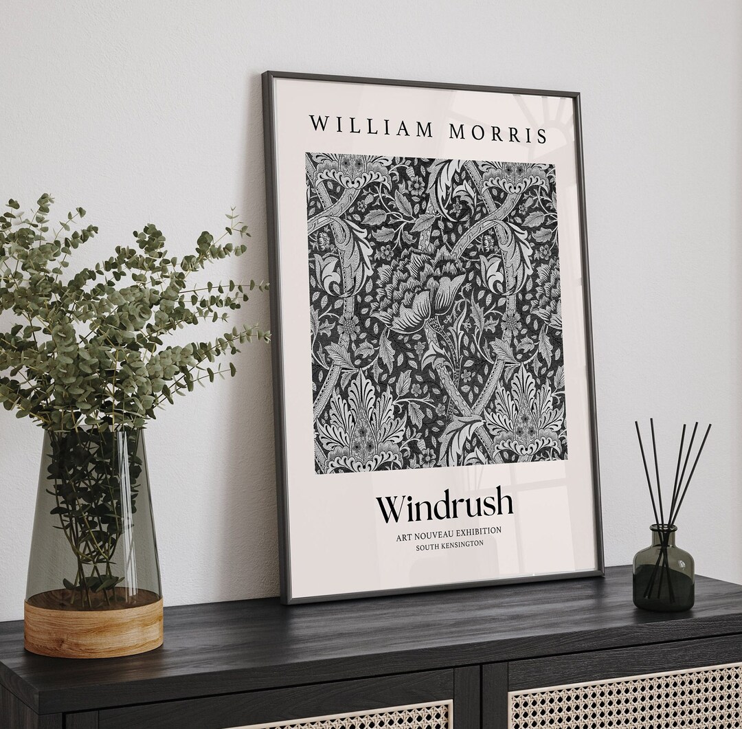 William Morris Print, Neutral Wall Art ,grey Wall Art, Windrush ...