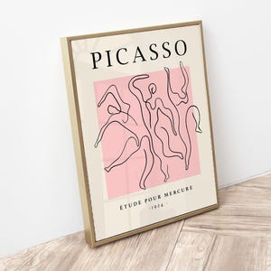 Picasso Art Print, Light Pink Wall Art, Pablo Picasso, Pink Wall Decor ...