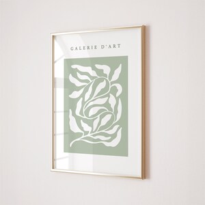Sage Green Botanical Print, Sage Green Wall Art, Boho Leaf Poster, A4 ...