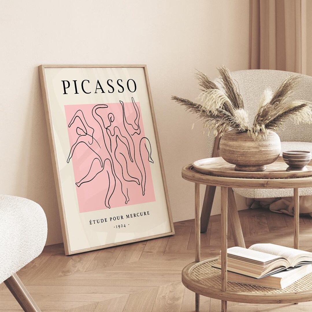 Picasso Art Print, Light Pink Wall Art, Pablo Picasso, Pink Wall Decor ...