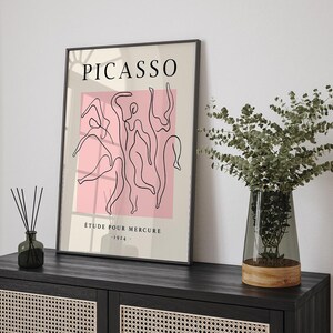 Picasso Art Print, Light Pink Wall Art, Pablo Picasso, Pink Wall Decor ...