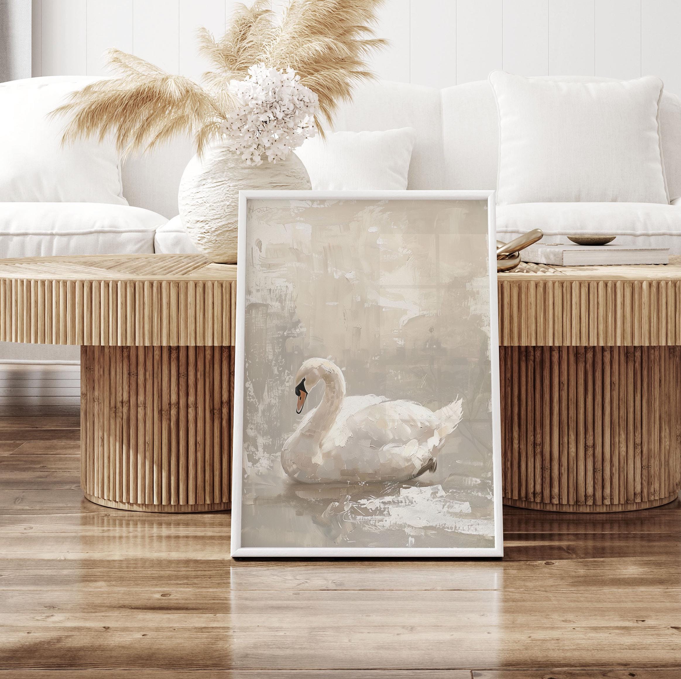 Antique Swan Print | Neutral Wall Art | Vintage Wall Art | Gallery Art ...