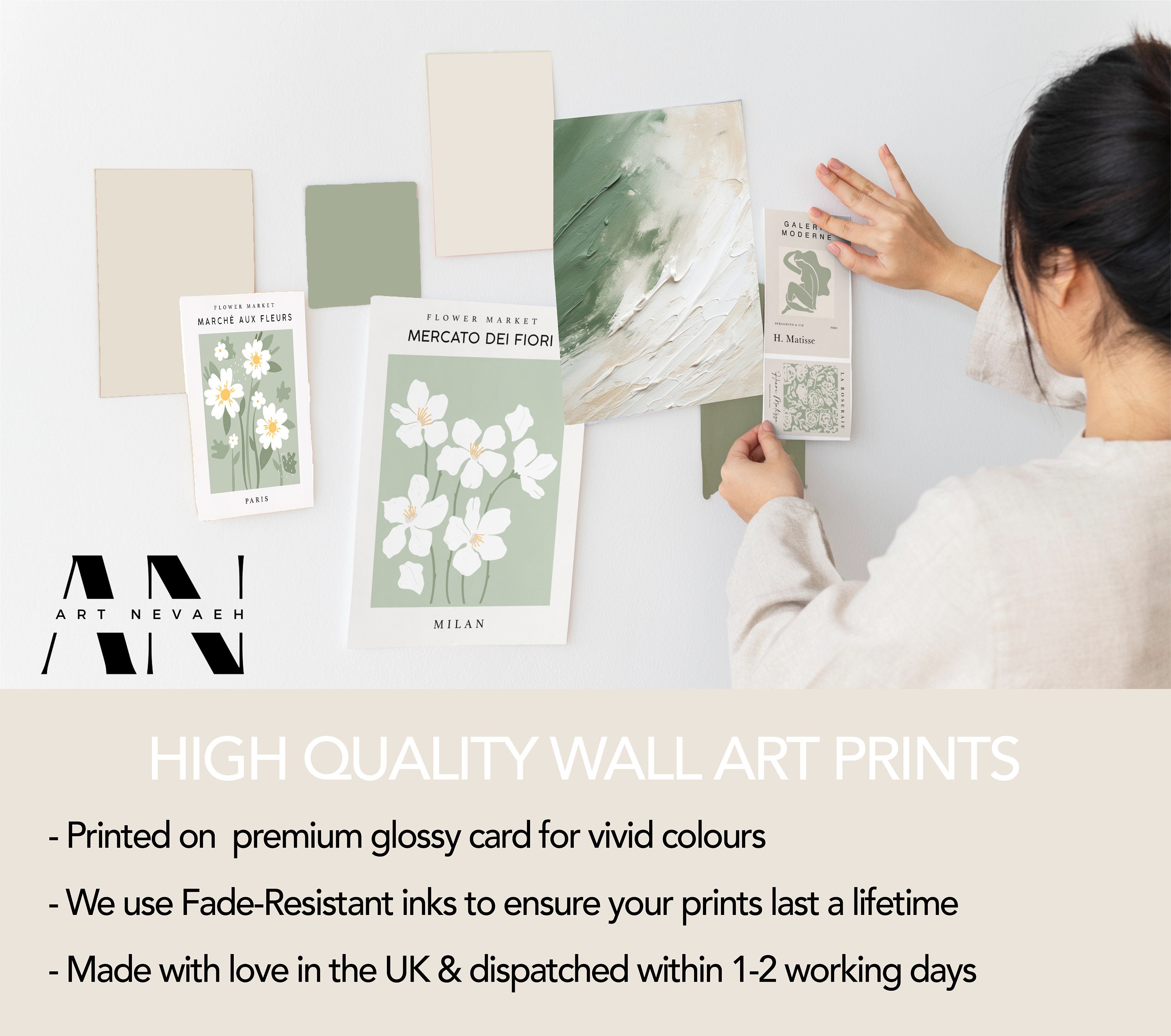 Neutral Botanical Prints, Set of 3, Beige Wall Art, Cream Prints ...