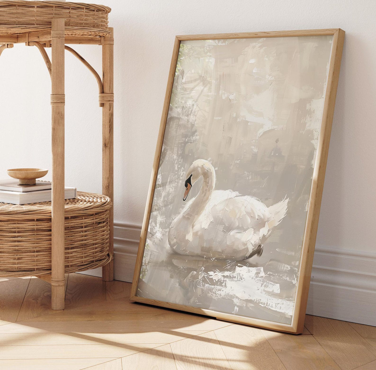 Antique Swan Print | Neutral Wall Art | Vintage Wall Art | Gallery Art ...