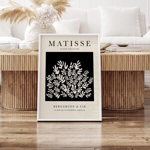 3 Set Black Wall Art, Black & Cream, Matisse Wall Art, Neutral Wall ...