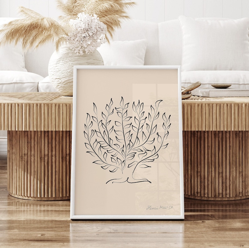 Matisse Poster, Exhibition Wall Art, Beige Modern Art, Neutral Home ...