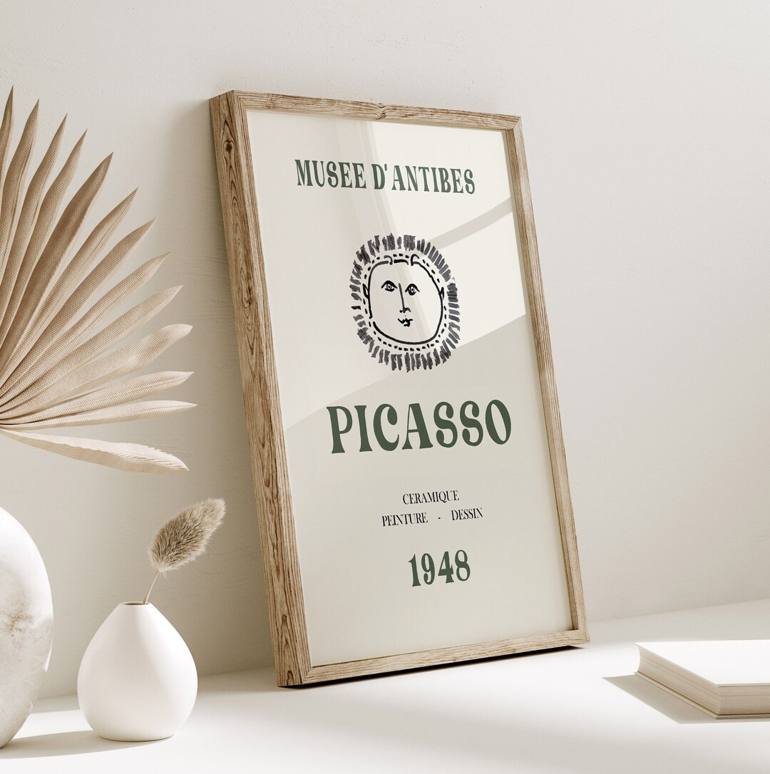 Picasso Print, Forest Green Wall Art, Picasso Poster, Dark Green Wall ...