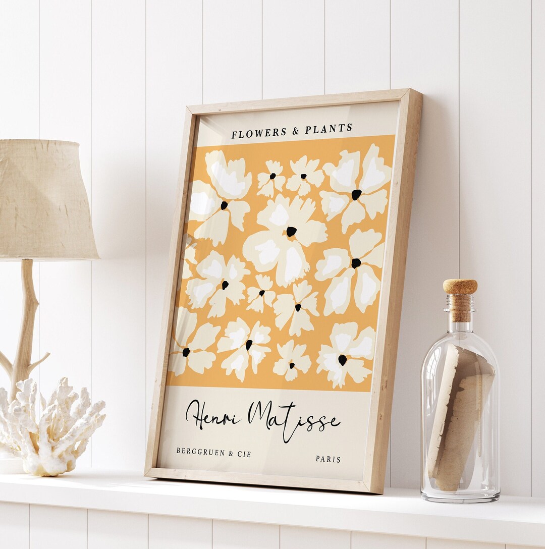 Yellow Matisse Print, Yellow Wall Art, Henri Matisse, Flower Print ...