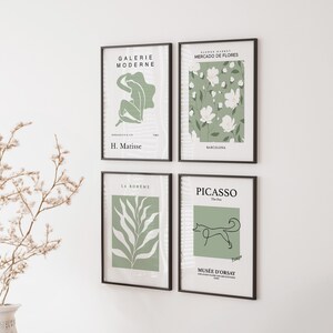 Sage Green Botanical Print, Sage Green Wall Art, Boho Leaf Poster, A4 ...