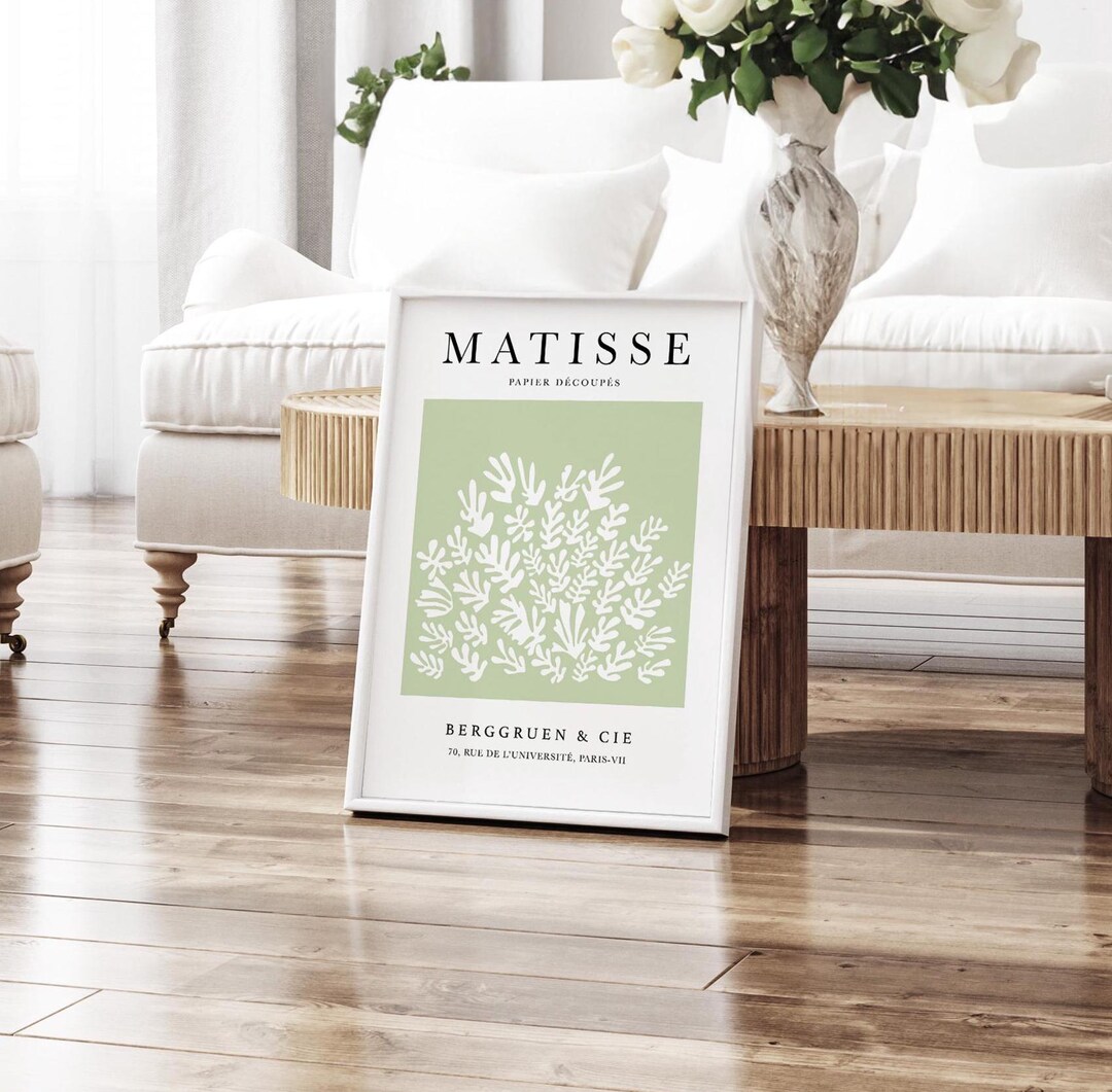 Lime Cream Matisse Print, Green Wall Art, Green Print, Light Green Wall ...