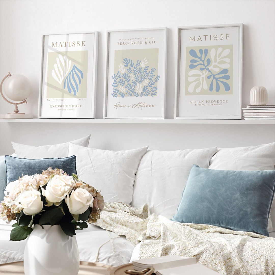 Blue Matisse Prints. Set of 3. Henri Matisse, Blue Prints, Blue Wall ...