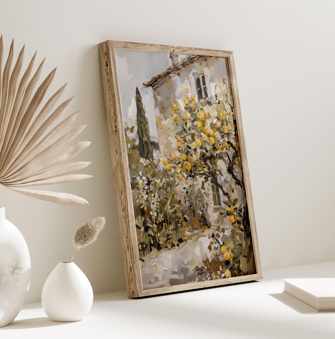 Chateau Print, Green Wall Art, Yellow Wall Art, French Countryside ...