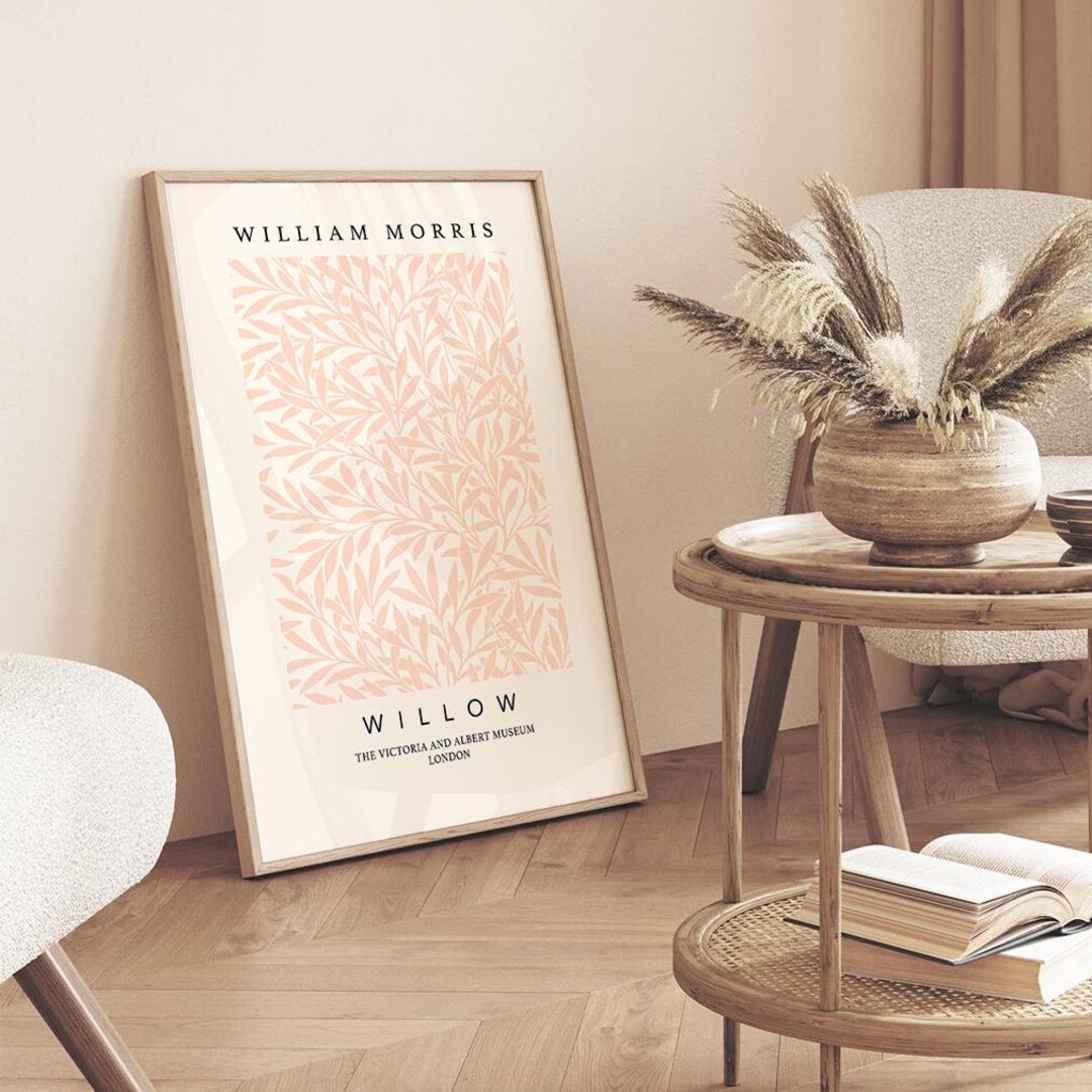 Peach William Morris Print, Light Peach Wall Art, Cream Print, Vintage ...