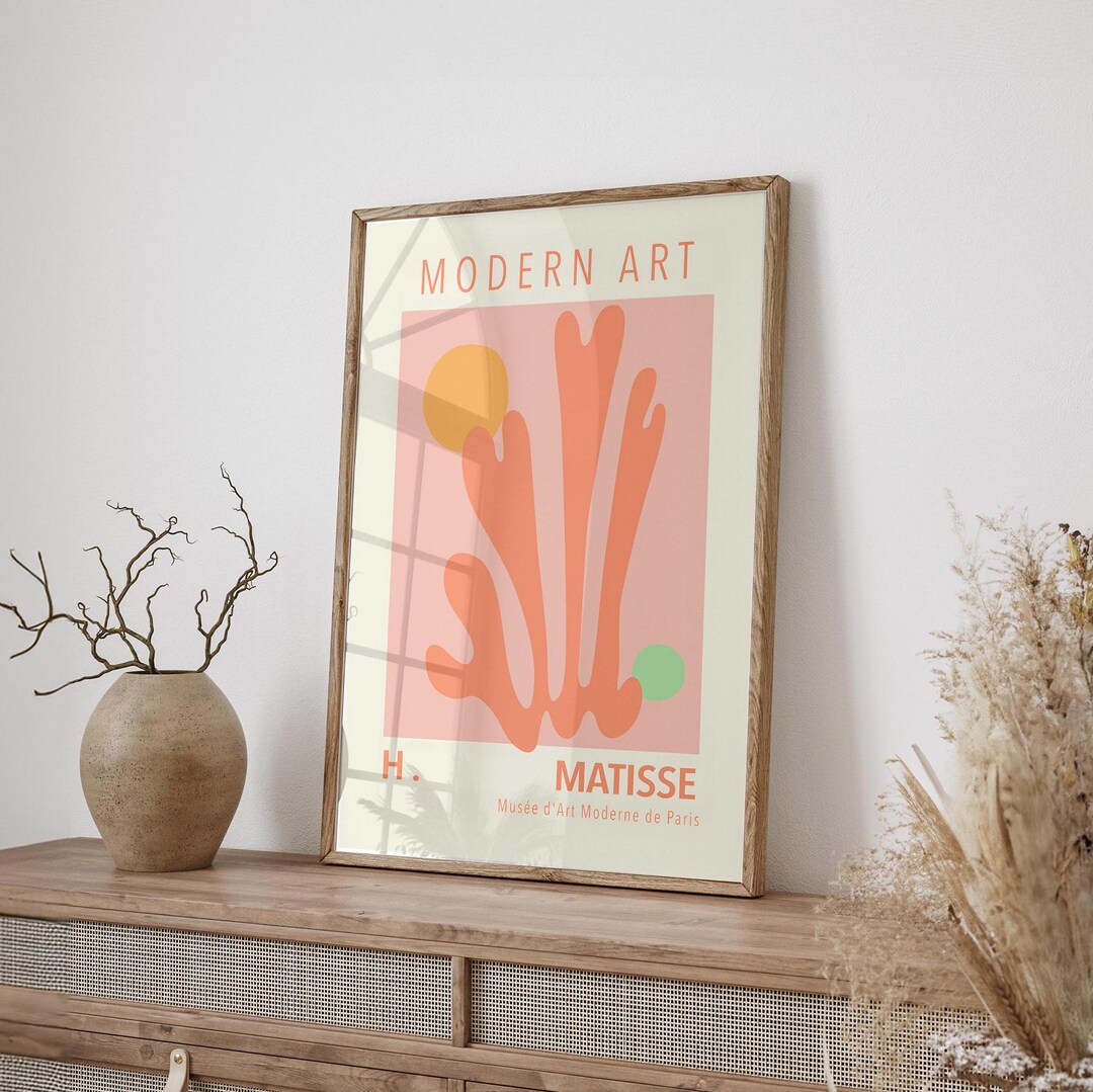 Pastel Matisse, Print, Modern Wall Art, Colourful Wall Art, Pink and ...