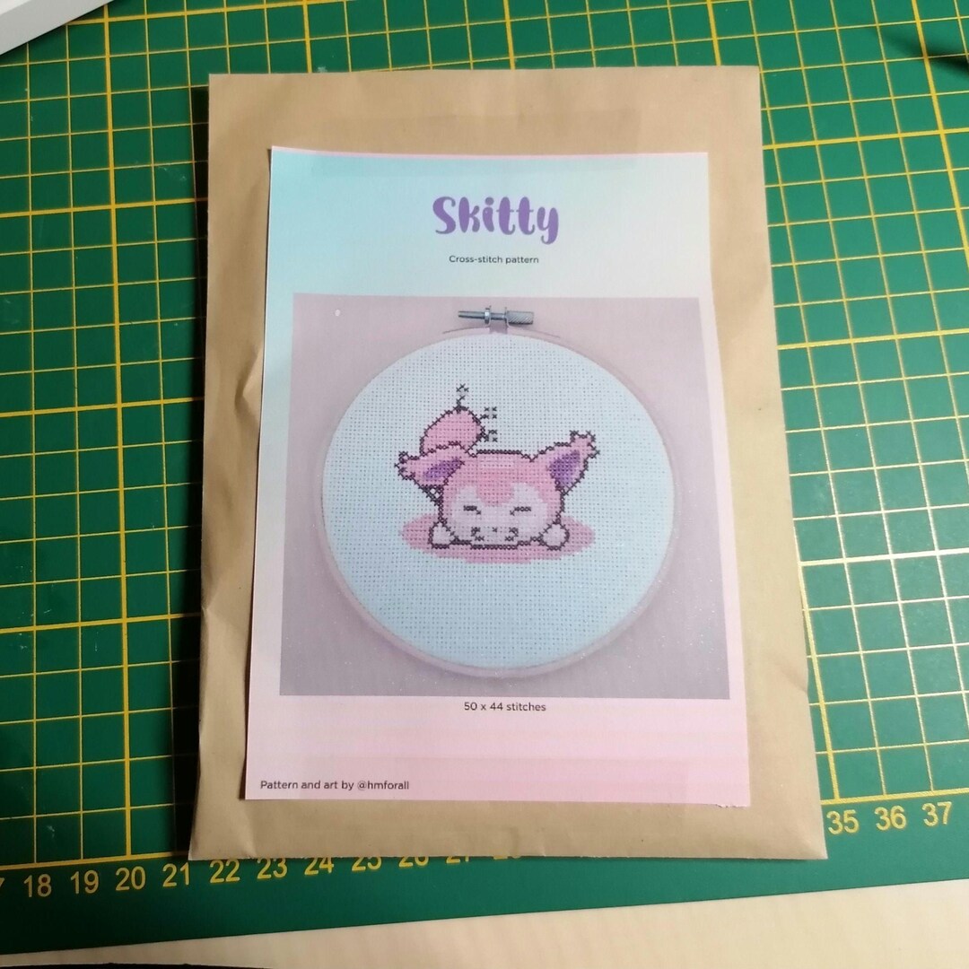 Embroidery Kit Pokemon Skitty Cat Kit Beginner - Etsy