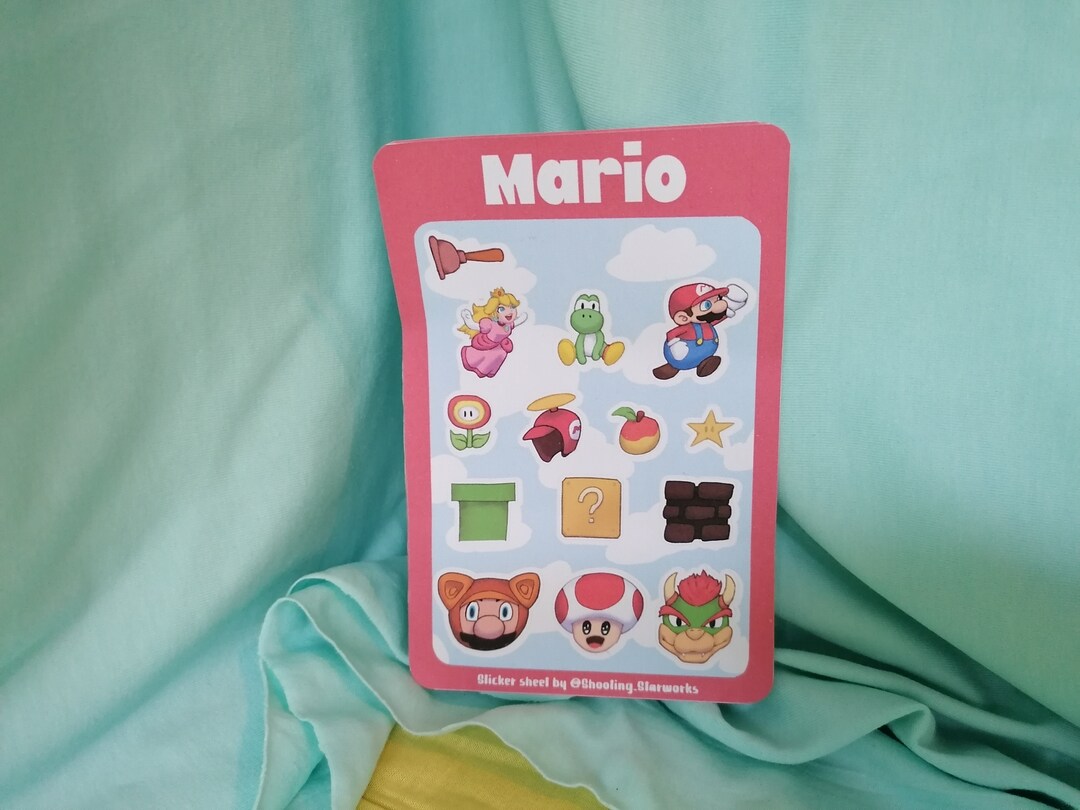 Mario Sticker Sheet for Paper Journals - Etsy