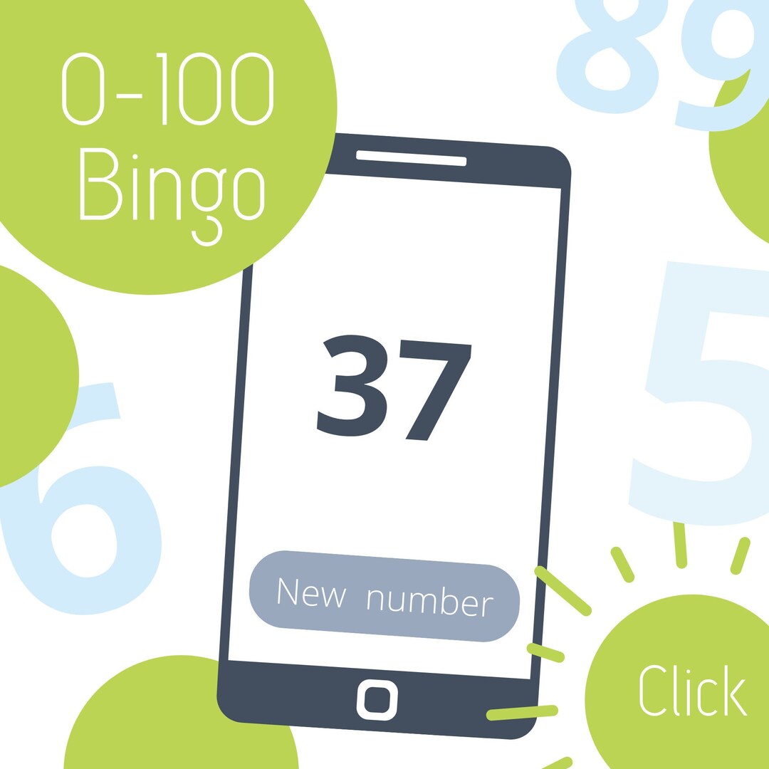 Number 0-100 Bingo Game. Interactive Family Night and Kids Party Game ...