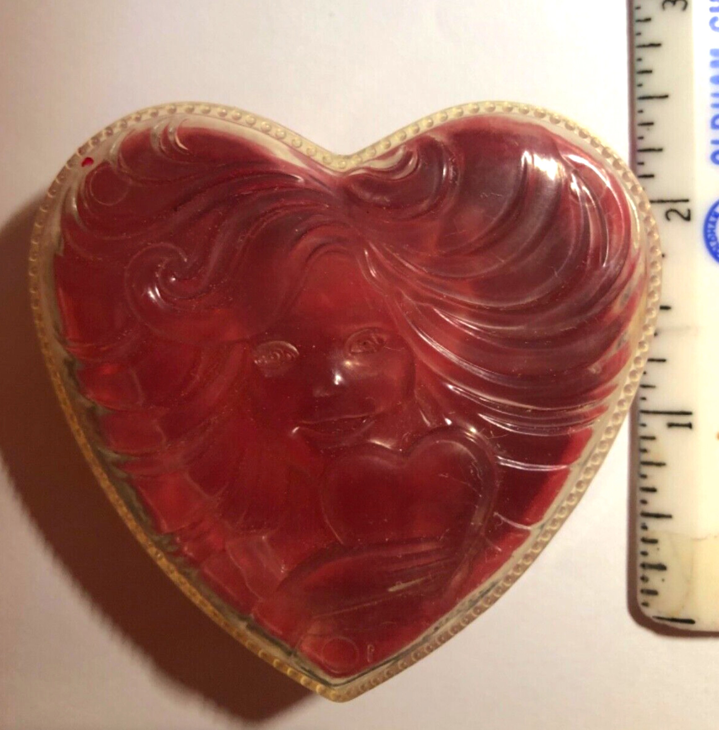 Mattel 1983 Barbie Red Heart Shape Stationary Trinket Box or Jewelry ...