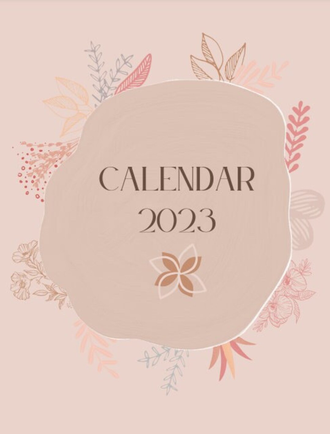Printable 2023 Calendar (boho Chic Style) - Etsy