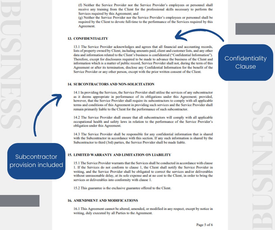 Service Contract Templates Service Contract Form Service Contract 5987