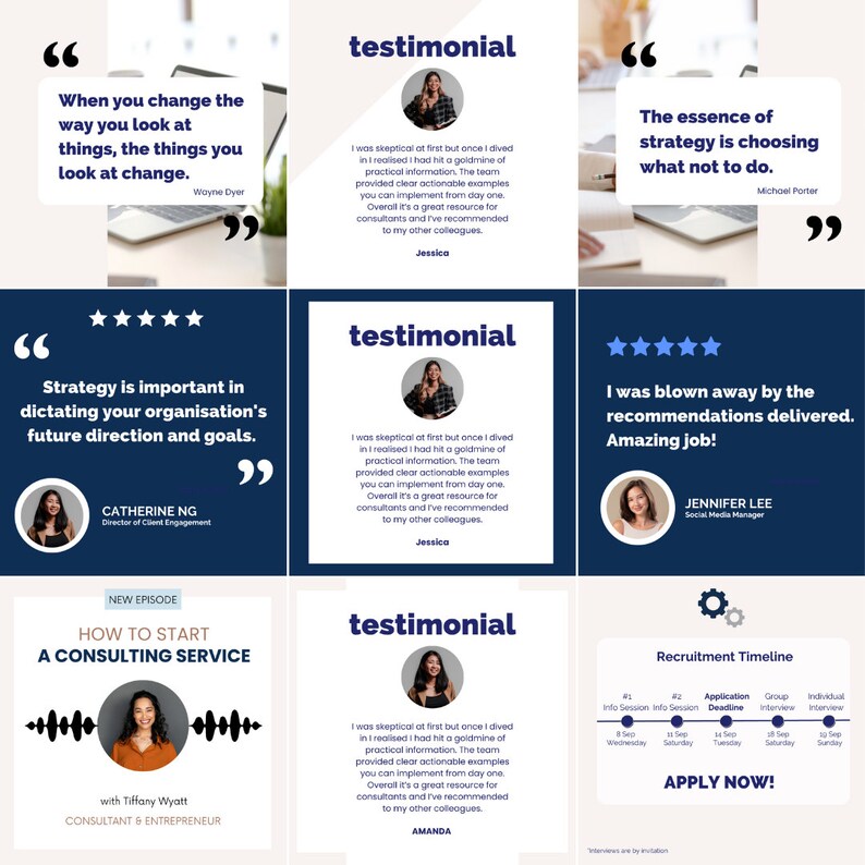 52 Business Consulting Instagram Posts for Canva | Corporate Templates ...