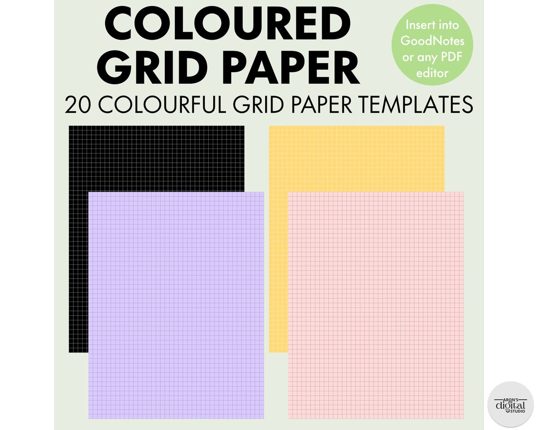 Colourful Digital Grid Paper for Study Notes Exams Digital Download - Etsy
