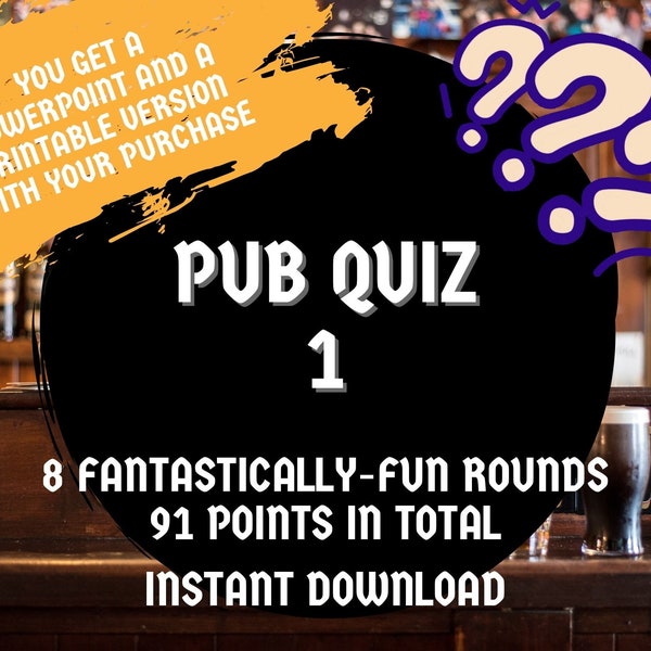Fun Pub Quiz Rounds - Etsy