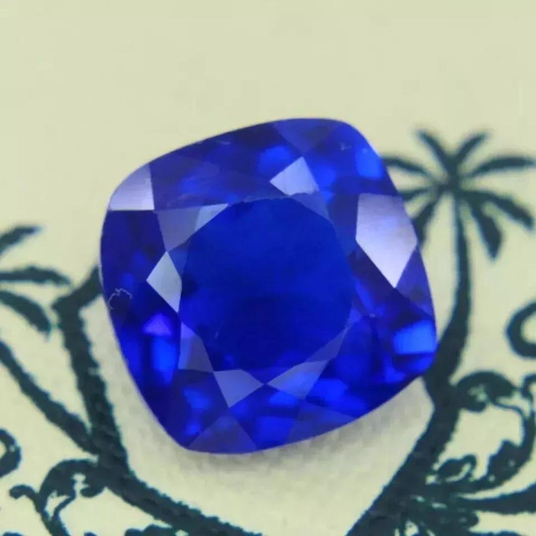 9.15 Ct Synthtic Kashmiri Blue Sapphire Cushion Cut Loose Gemstone for ...