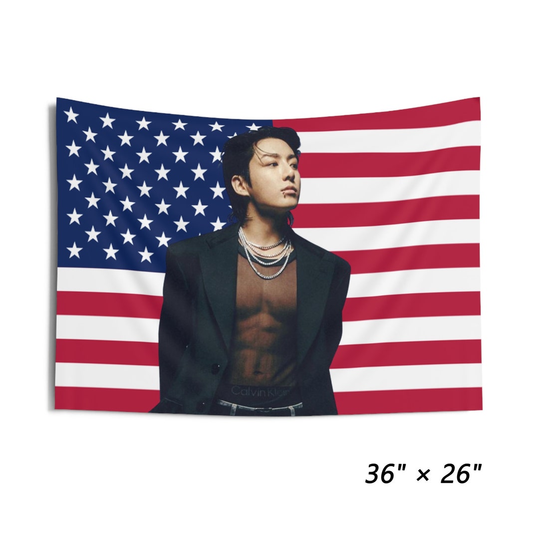 BTS Jungkook Kpop Flag Banner, Jungkook Kpop Funny Room Merch, BTS ...