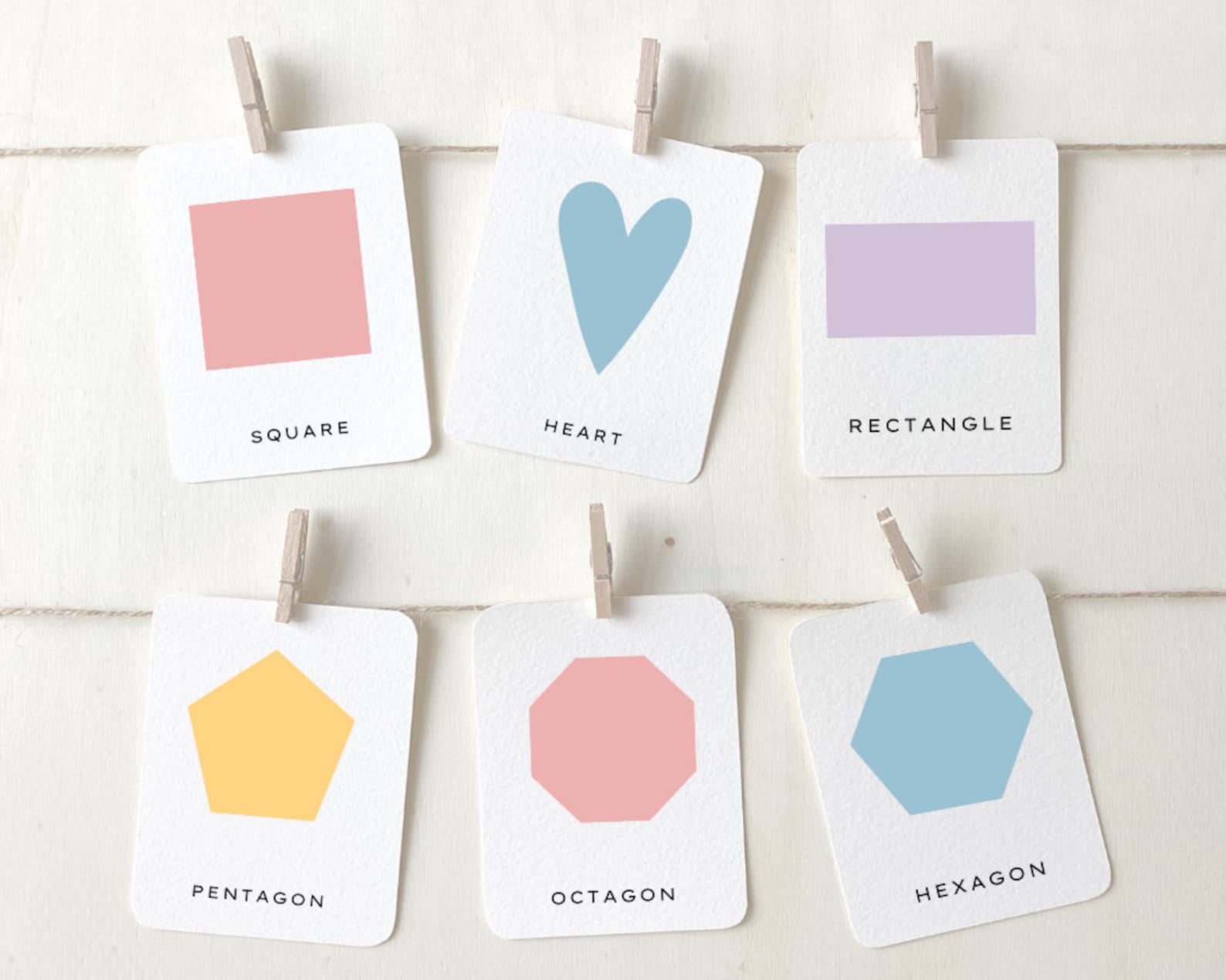 Printable Shape Flashcards Montessori Flashcards - Etsy