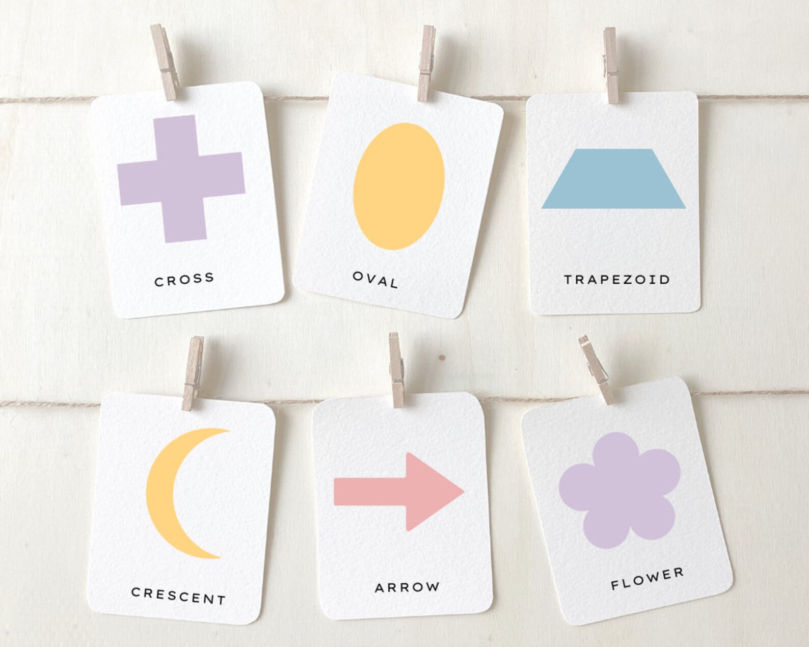 Printable Shape Flashcards Montessori Flashcards - Etsy