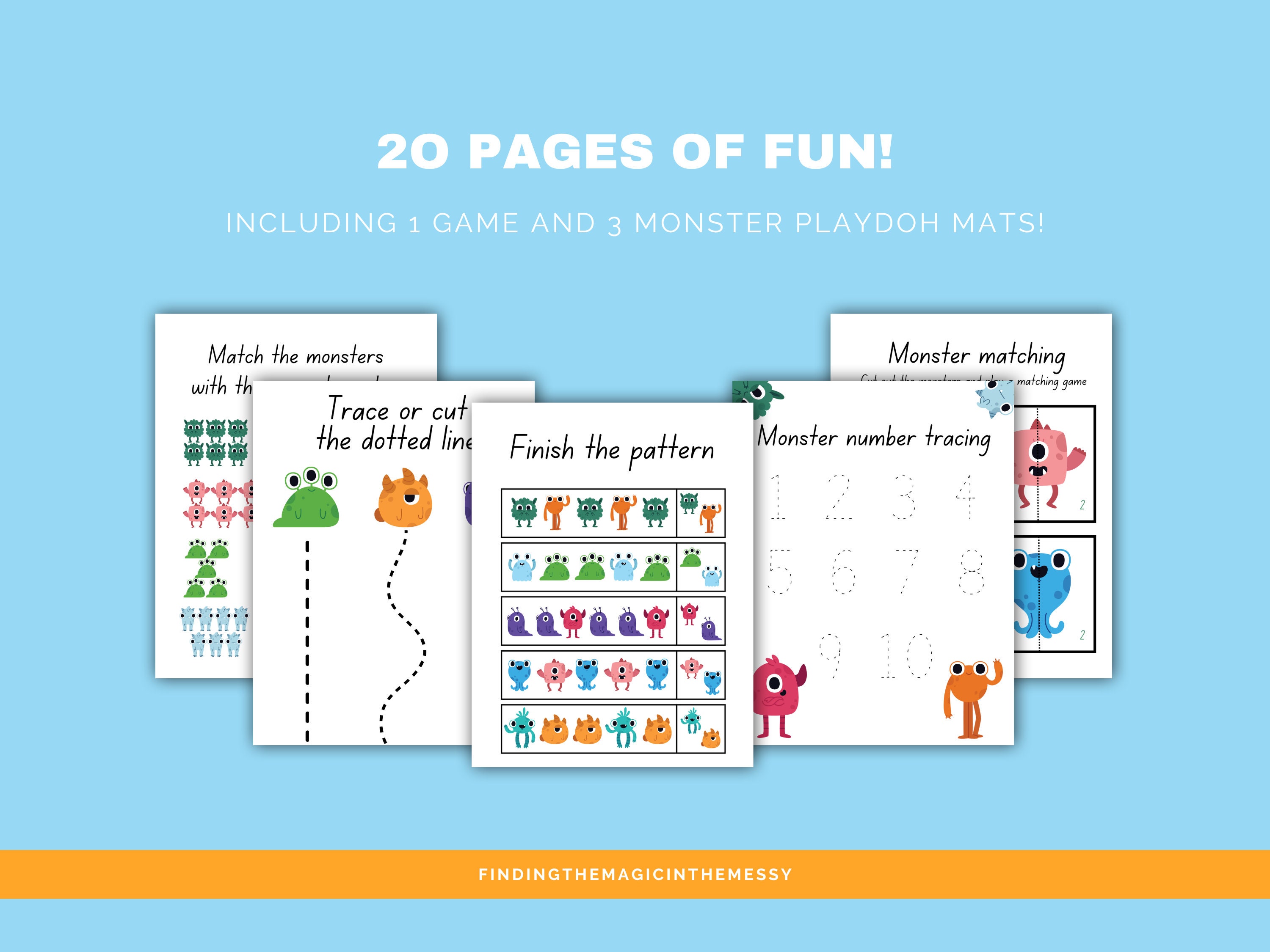Monster Themed Toddler Printable Activities - Etsy