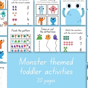 Monster Themed Toddler Printable Activities - Etsy