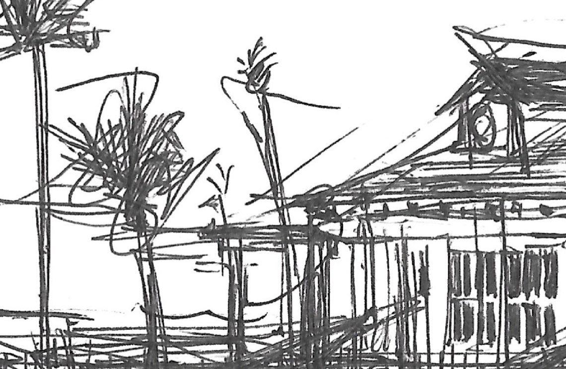 Ink Drawing, Scenery, Water, Island, Beach, Digital Download, Printable ...