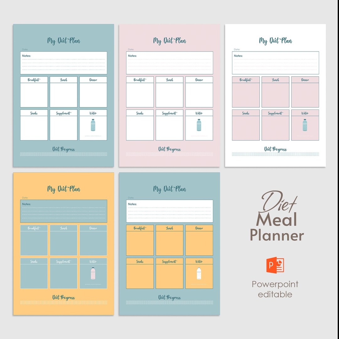 Printable Diet Meal Planner Food Diary Meal Tracker Food - Etsy