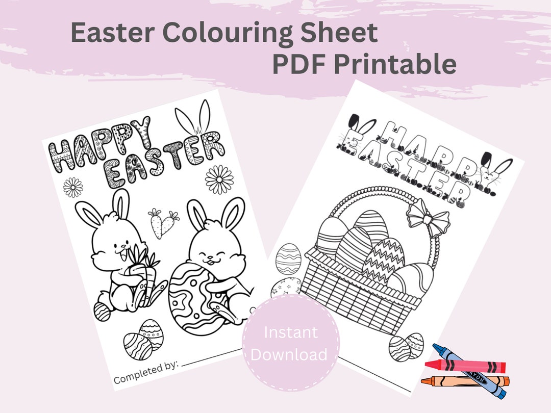 Easter Colouring Sheets - PDF Printable - Kids Activity - Etsy