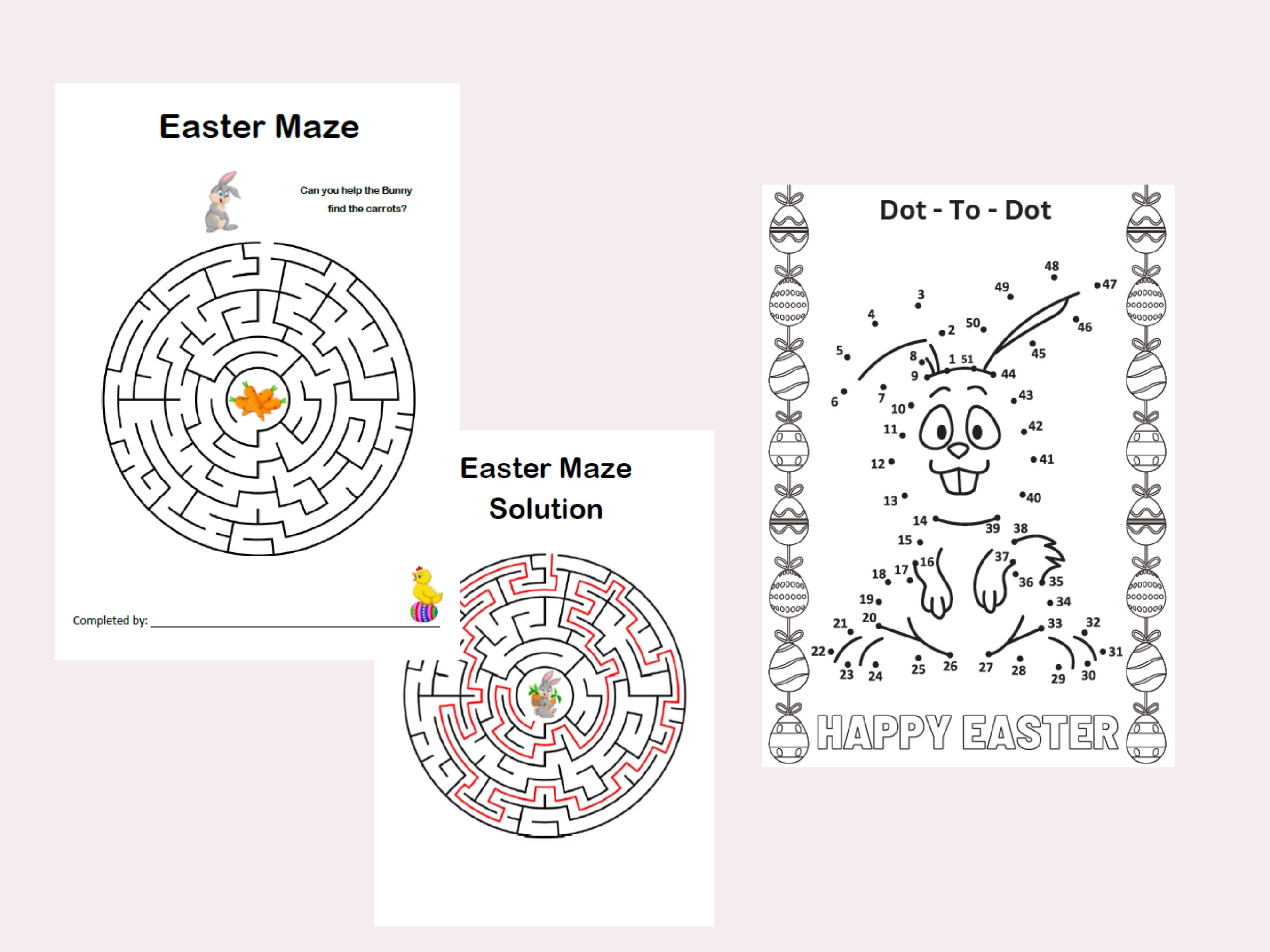 Easter Activity Pack - Colouring Pages - Word Search - Maze - Placemat ...